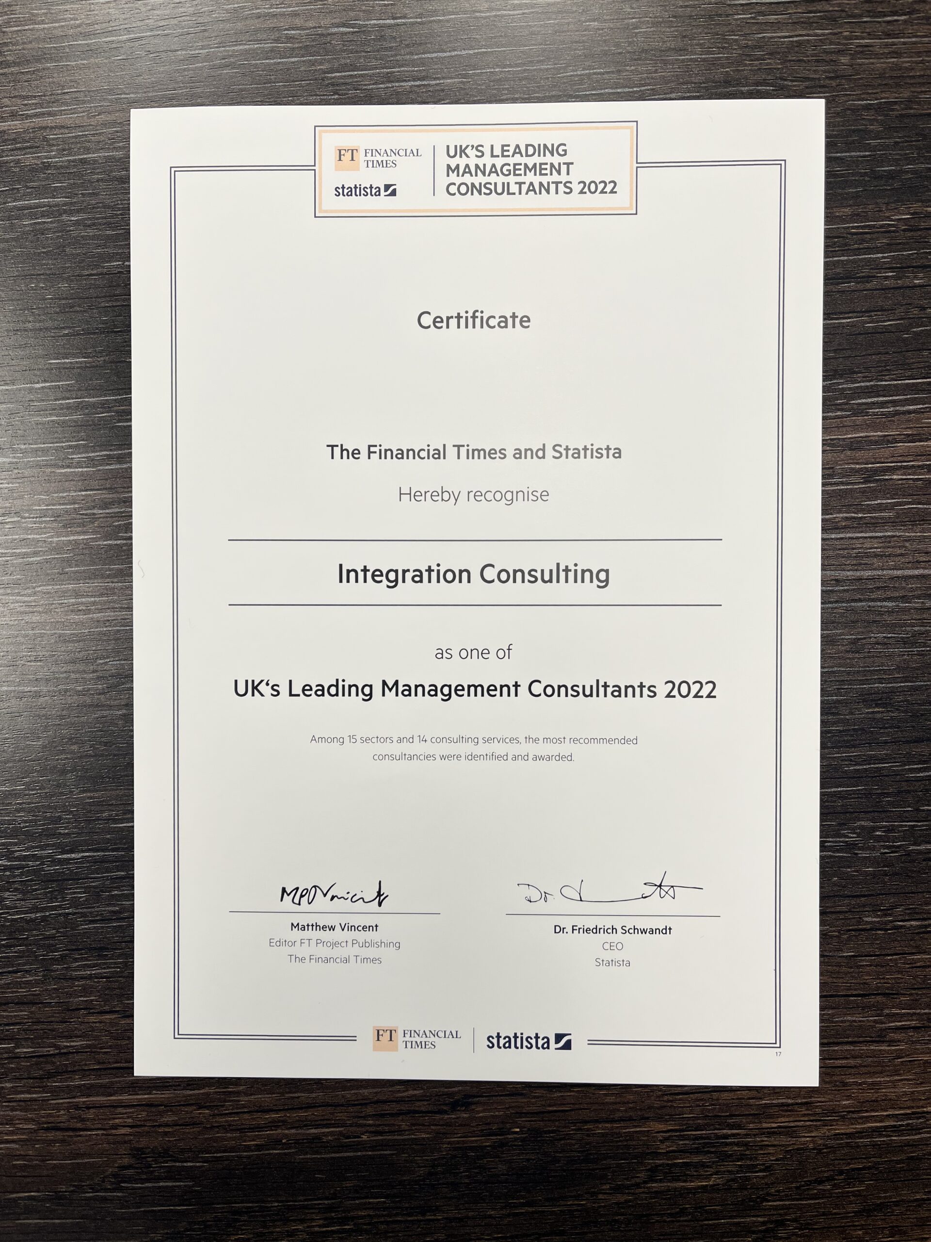 Integration on the Financial Times’ 2022 List of Leading Management Consultancies - Integration ...